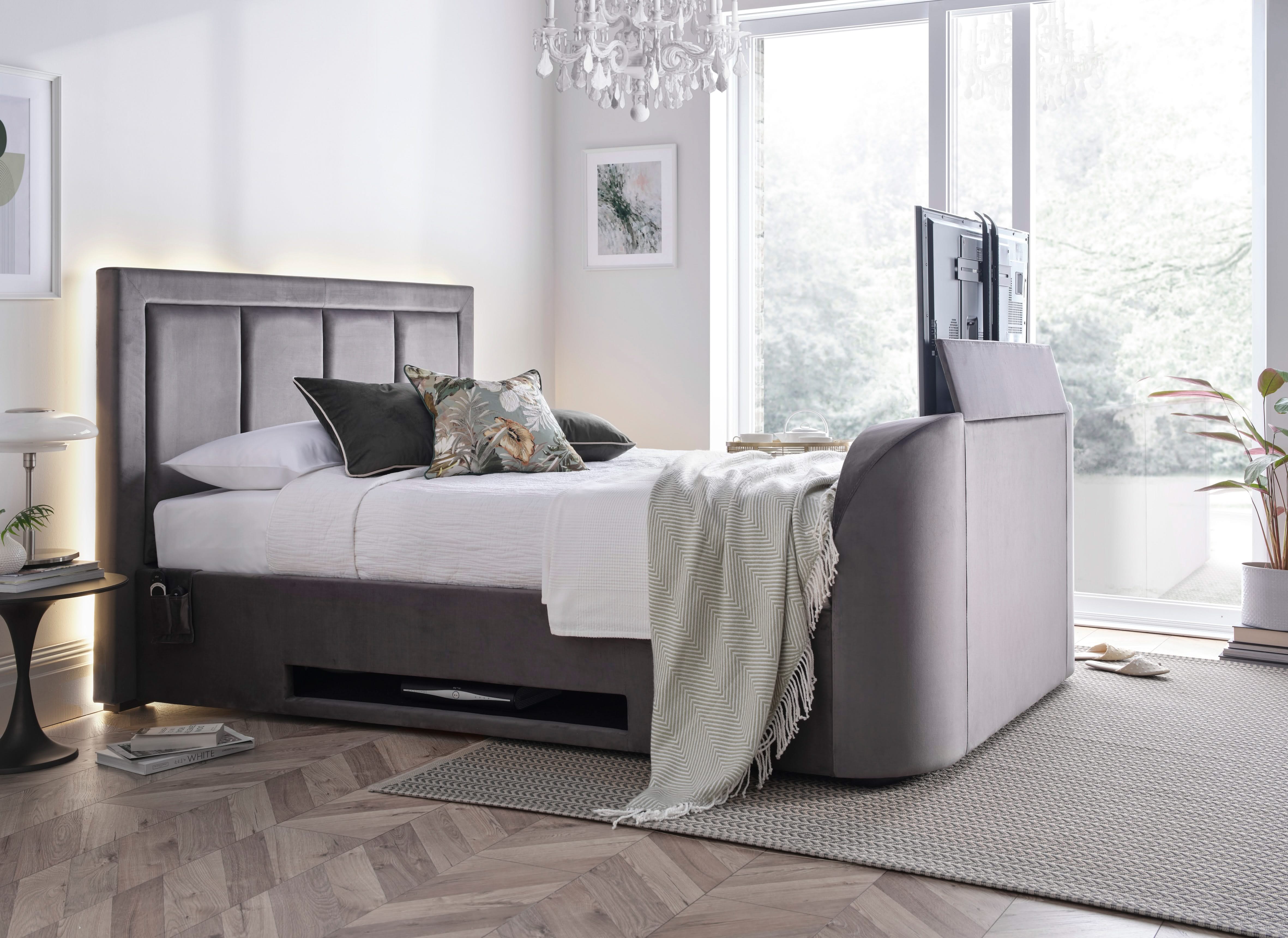 NEW Harlem Ottoman TV Bed GREY VELVET